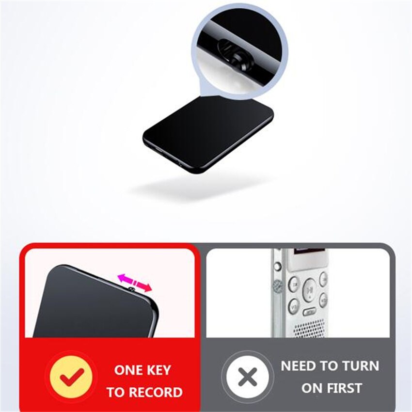 300mAh USB Flash 64G Thin Digital Voice Recorder O... – Grandado