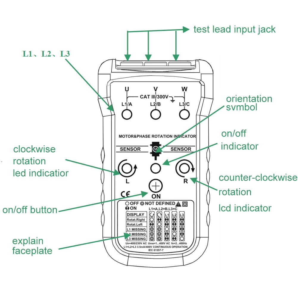 MS5900 Motor Phase Rotation Indicator Digital Disp... – Vicedeal
