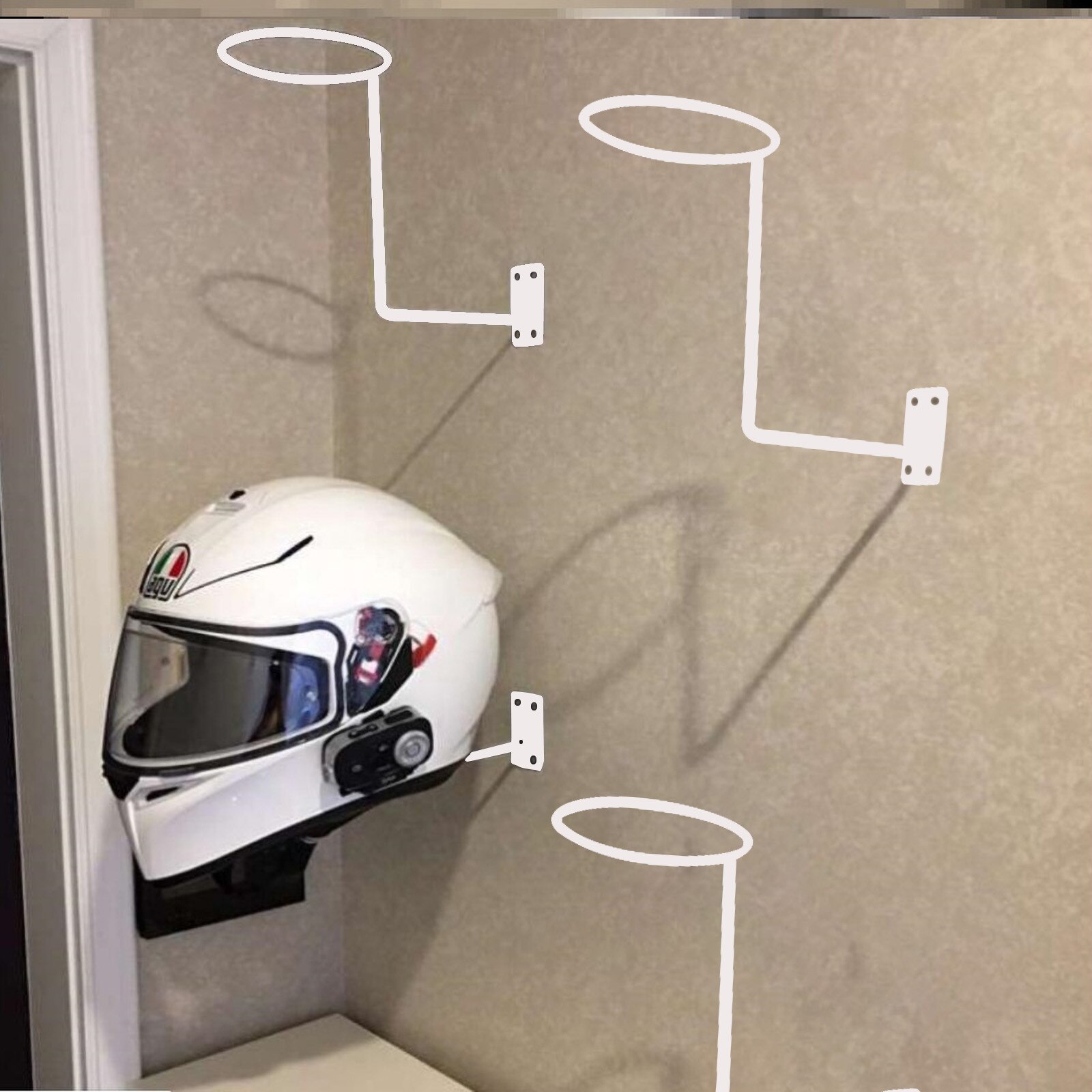 Iron Motorcycle Helmet Rack Wall Hanger Display Ra... – Grandado