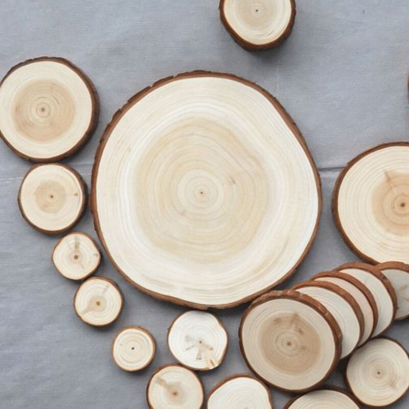 Unfinished Natural Round Wood Slices Circles With ... – Grandado