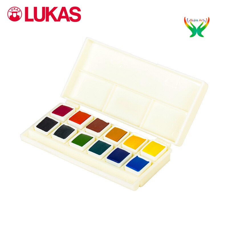 Lukas solid watercolor paint set, 12 color solid p... – Grandado