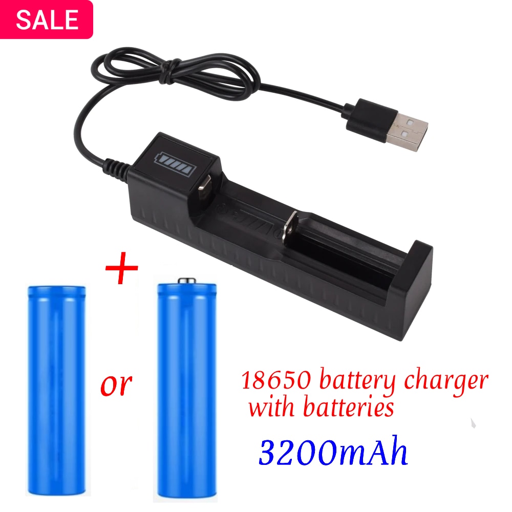 Batería de iones de litio ICR 18650 con cargador d... – Grandado