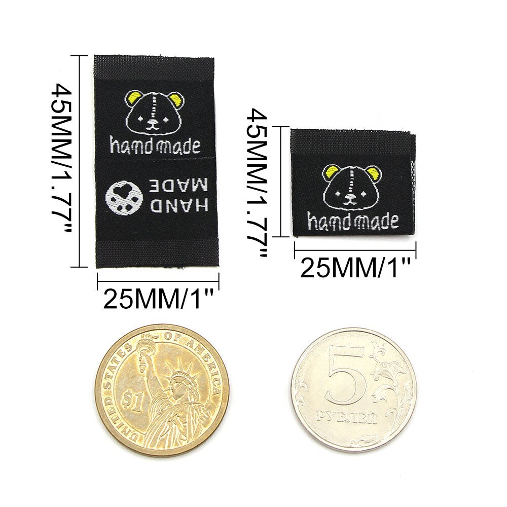 50Pcs Cute Panda Handmade Labels Black White Cotto... – Grandado