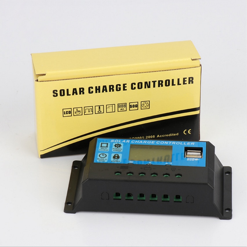 Solar Charge Controller 12V/24V 10/20/30A Auto PWM... – Grandado