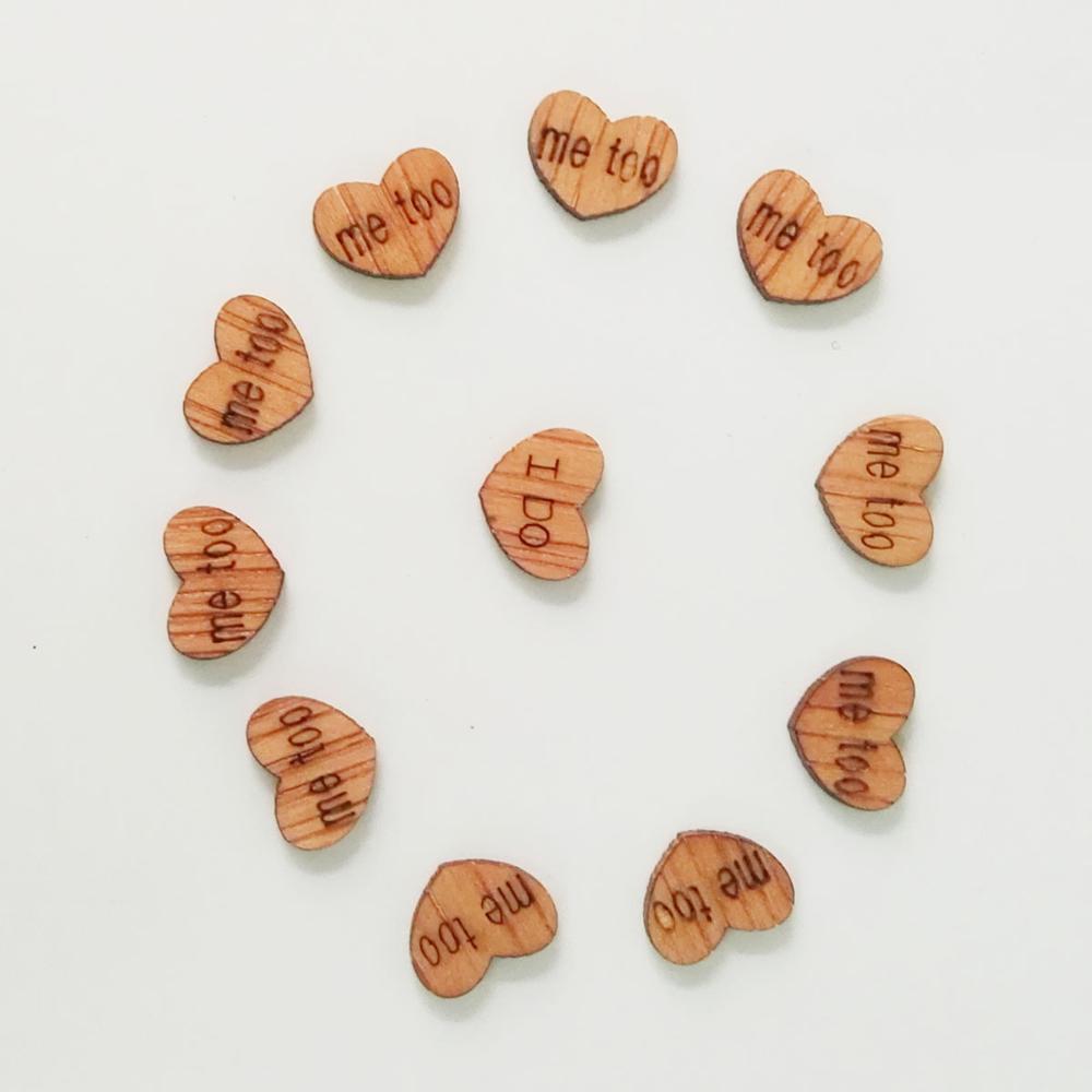 100X Wooden Heart Baby Shower Table Confetti Vinta... – Grandado