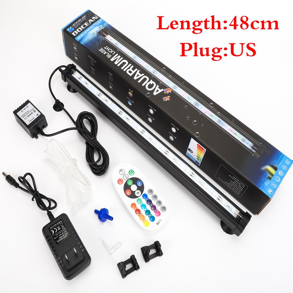 EU/US Plug 18-48CM 5050 RGB LED Aquarium Air Bubbl... – Grandado