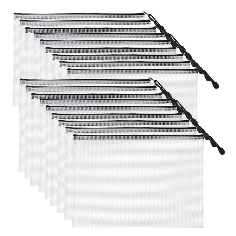 Pochette à fermeture éclair en filet, 18 pièces, p... – Grandado