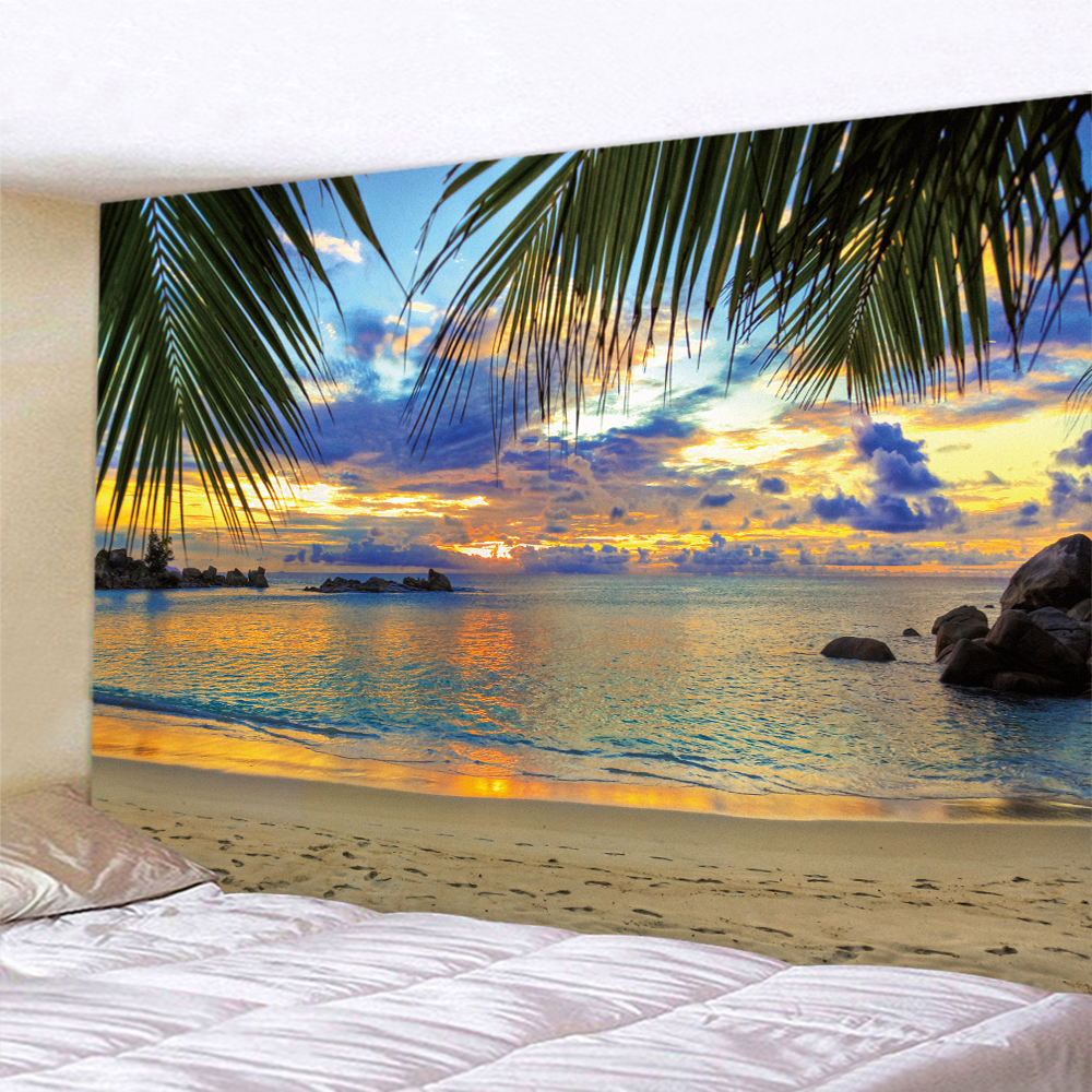 Seaside Beach Sunset Psychedelic Scene Home Decor ... – Grandado