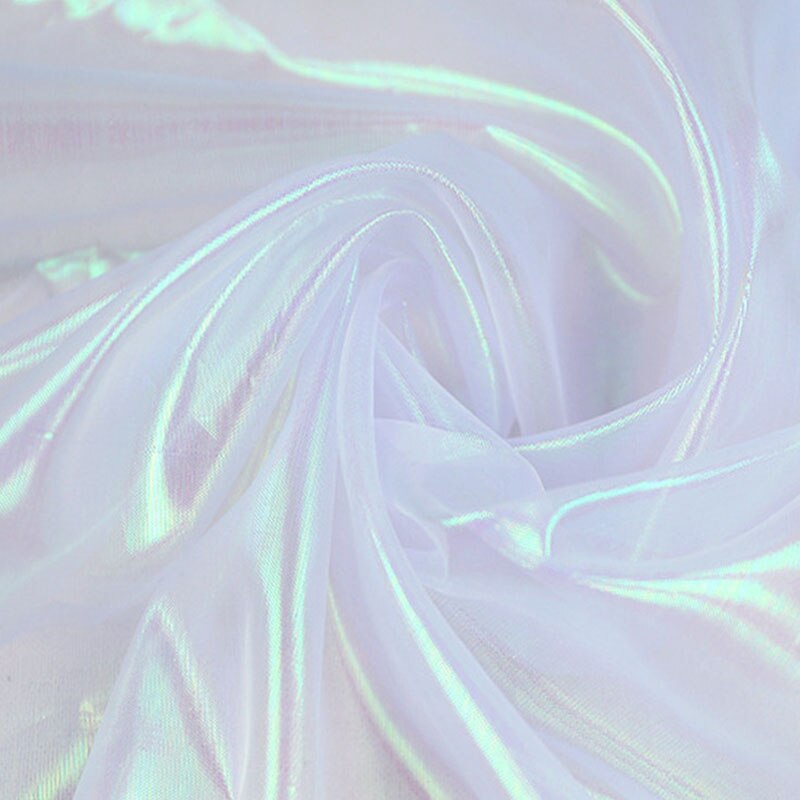 Voile Transparent Holographic Fabric Fluorescent F... – Grandado