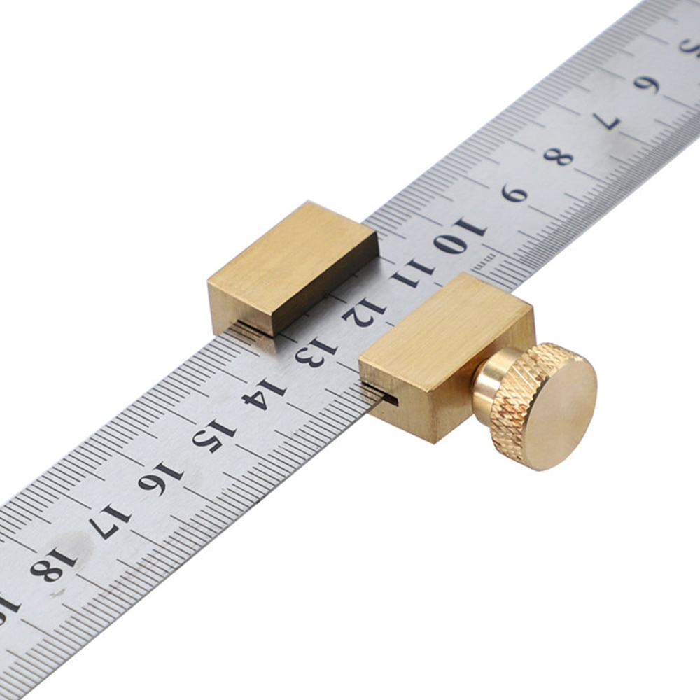 0-300mm Brass Steel Ruler Positioning Block Woodwo... – Vicedeal