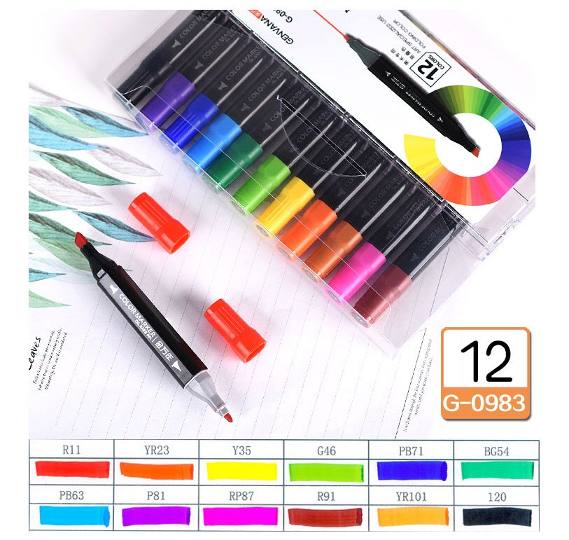 KNOW 12/24/36/48/72Colors Sketch Markers Set Oily ... – Grandado