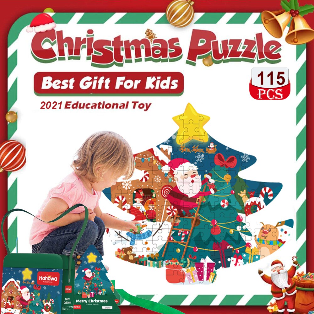 Rompecabezas con formas de árbol de Navidad para n... – Grandado