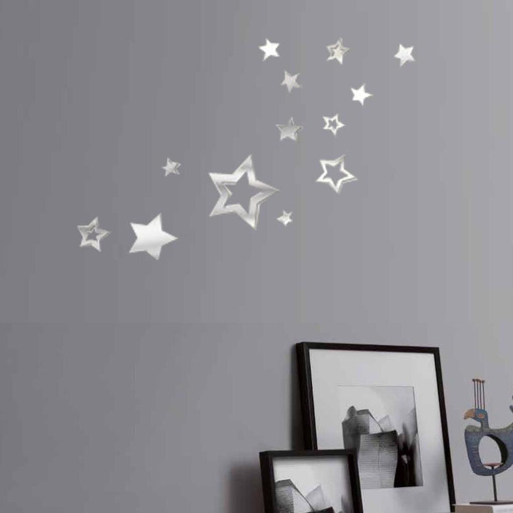 13pcs/Set 3D Stars Mirror Wall Stickers DIY Acryli... – Vicedeal