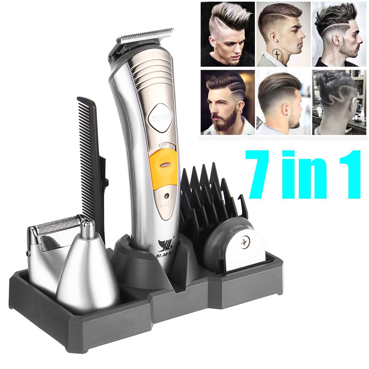 7 in 1 Powerful hair clipper men hair trimmer bear... – Grandado