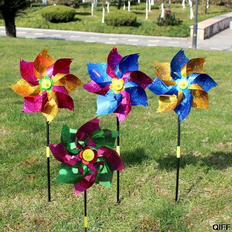 2 Pcs/Set Wind Spinner Glitter Glow Windmill Color... – Vicedeal
