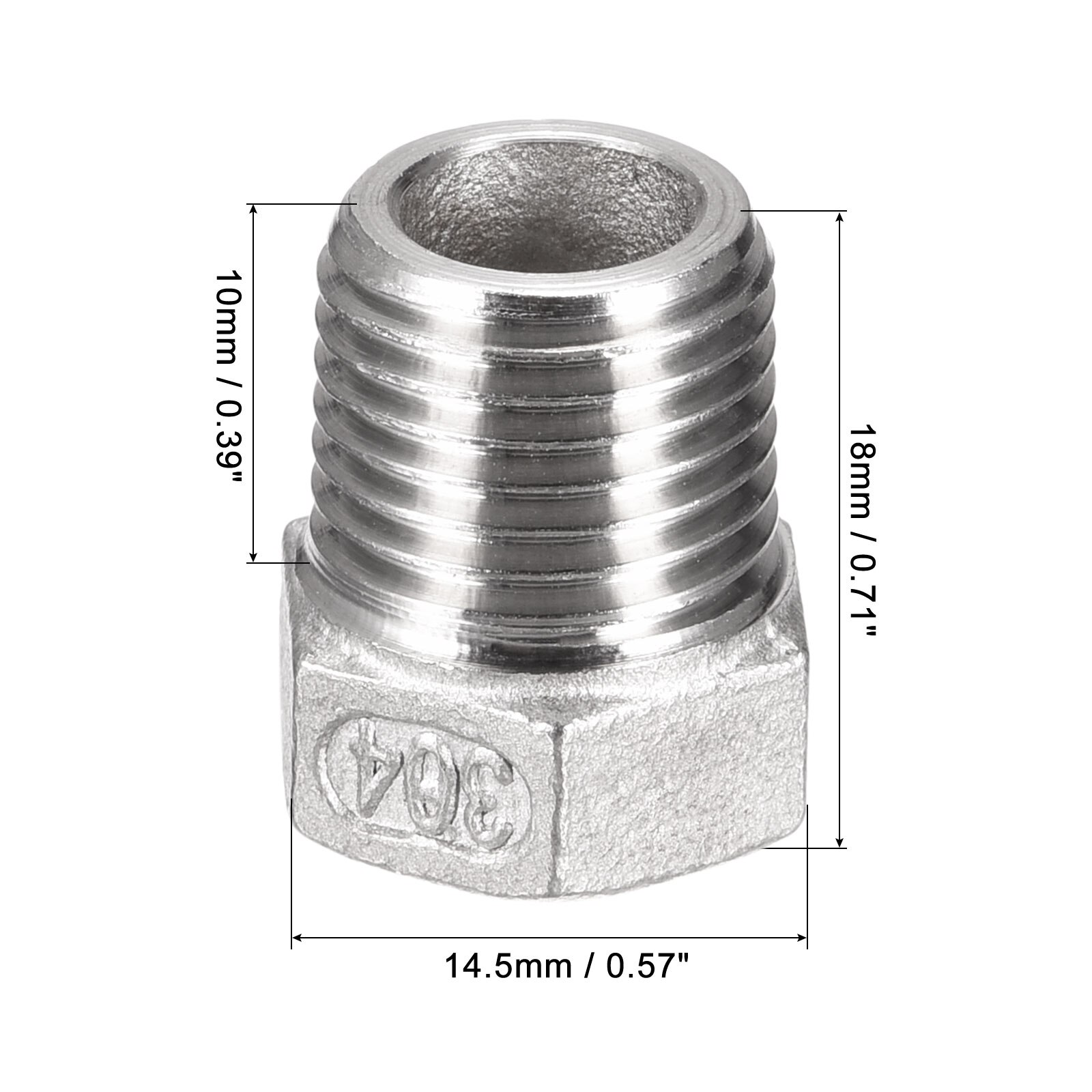 Uxcell Hex Verminderen Bus, 1/4 Pt Man 1/8 Pt Vrou... – Vicedeal