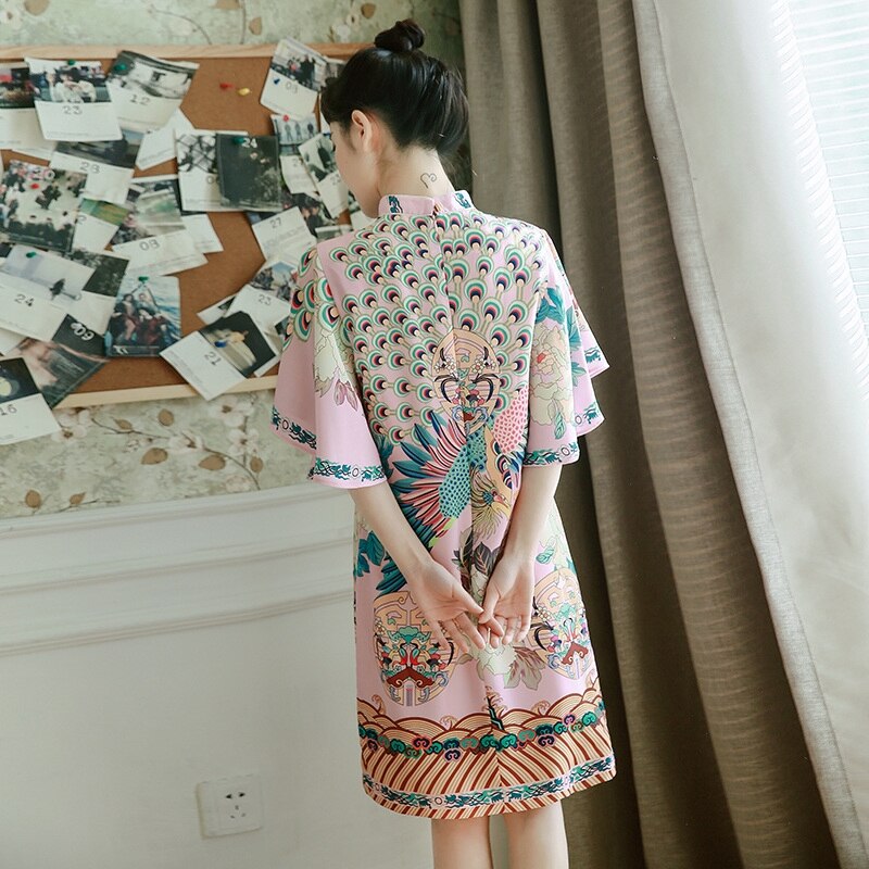 Summer Pink Young Girls Dresses Loose Chinese Year... – Grandado