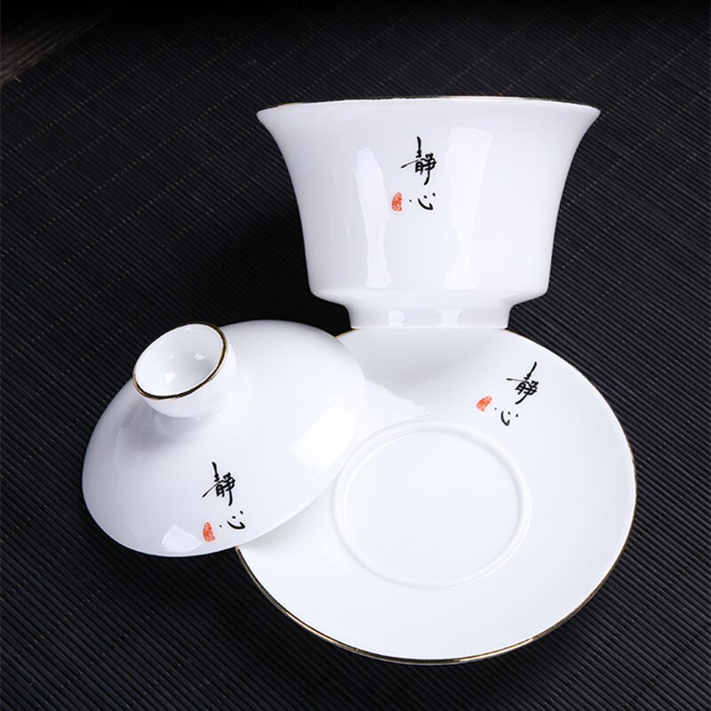 white china gaiwan dehua porcelain tureen cup sauc... – Grandado