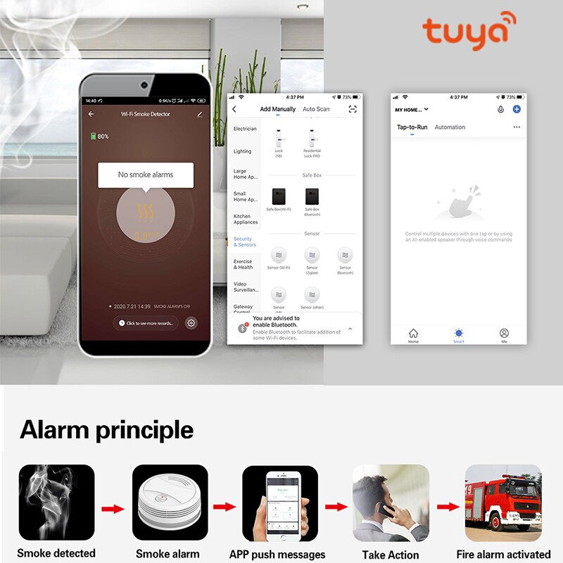 Tuya Smart WIFI Smoke System Fire Alarm Home Secur... – Grandado