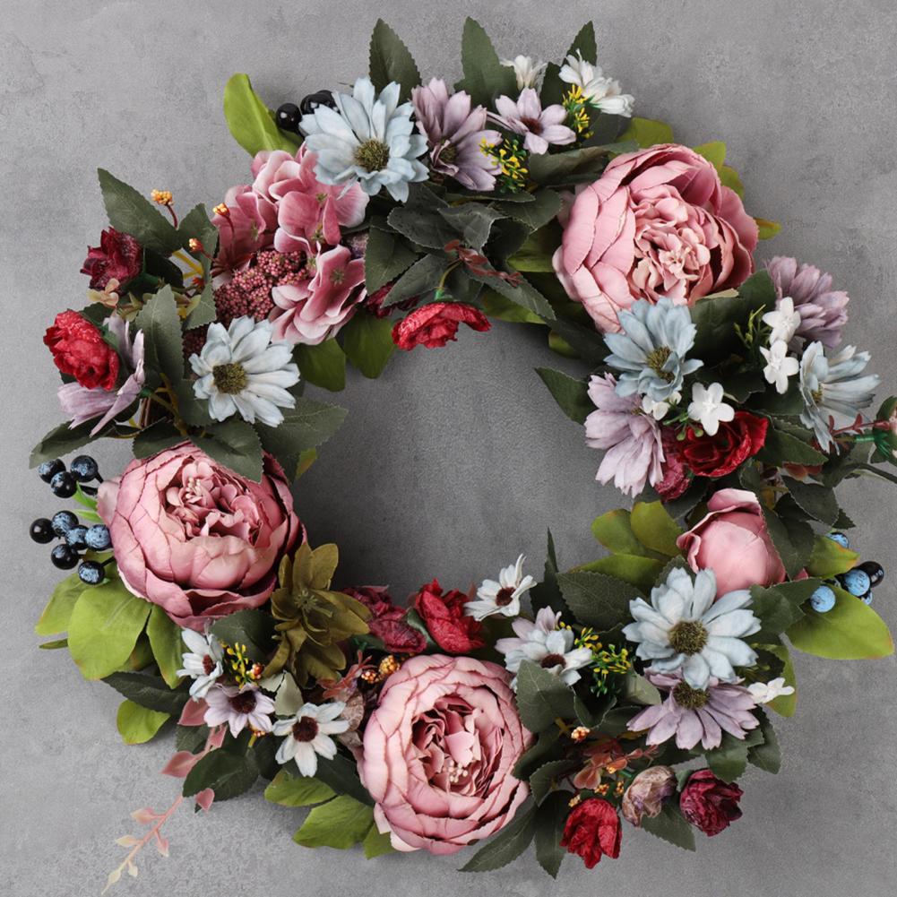 Door Wreath Beauty Round Realistic Anti-fade Handm... – Grandado