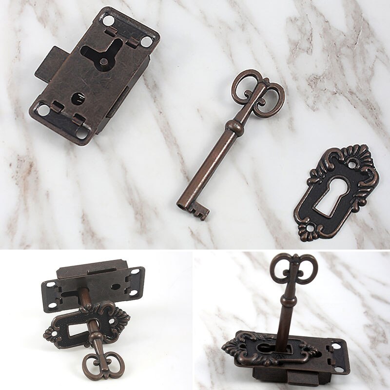 1Set Cabinet Latch Vintage Drawer Lock With Key Du... – Grandado
