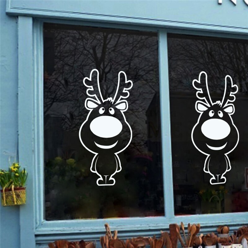 merry christmas big nose reindeer wall decals kids... – Vicedeal