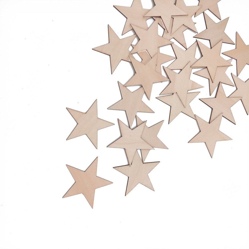 10pcs 80mm 3.14inch Big Size Wooden Star Wooden Ac... – Grandado