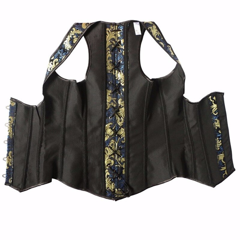 Shoulder Straps Steel Boned Brocade Corset Underbu... – Grandado