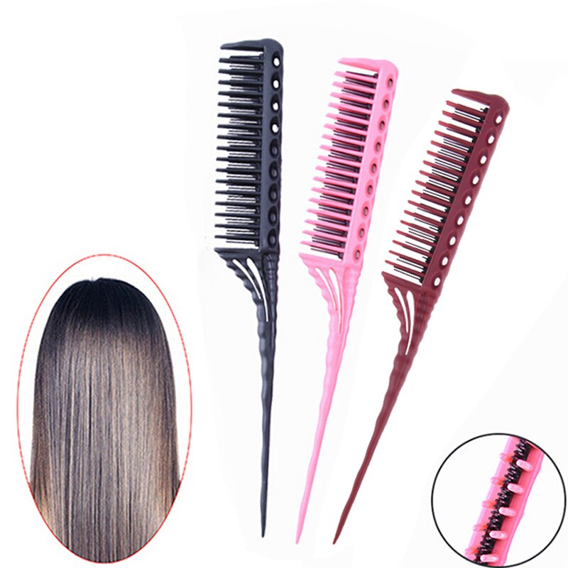 3-Row Teeth Teasing Comb Detangling Brush Tail Com... – Grandado