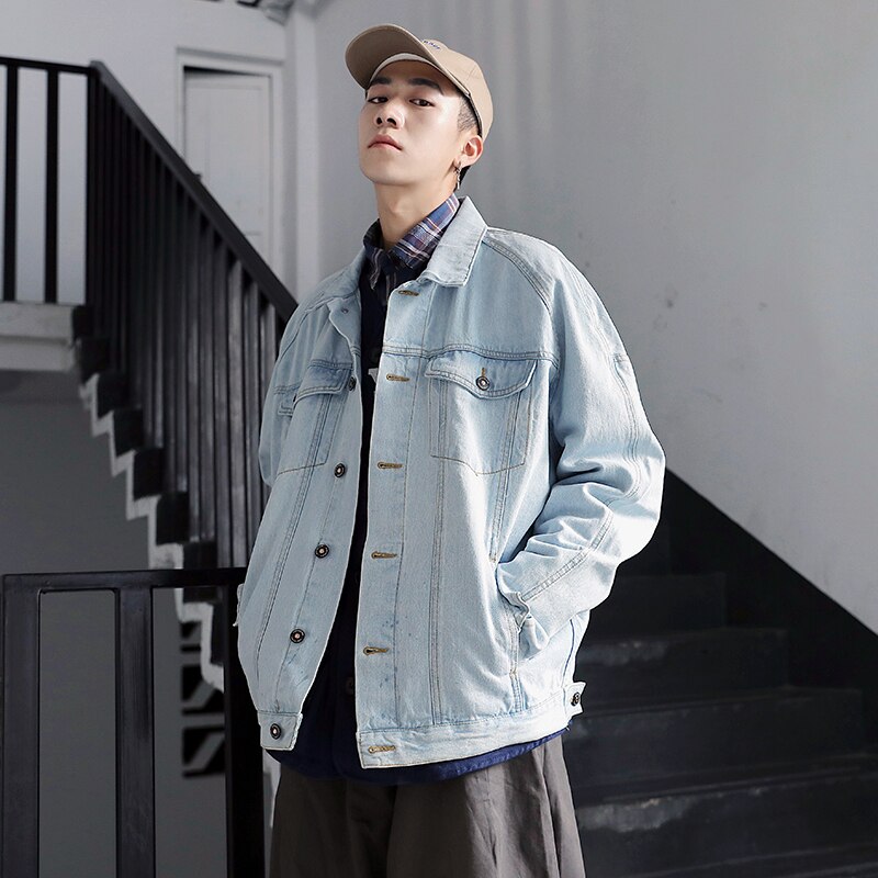 LAPPSTER Men Harajuku Korean Fashions Jeans Jacket... – Grandado