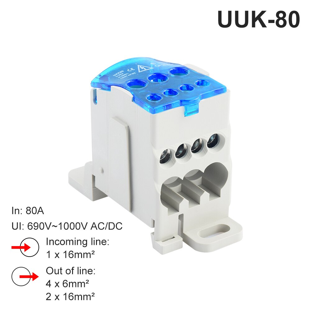 UKK80-500 Terminal Blok 1 In Vele Out Din Rail Ver... – Grandado