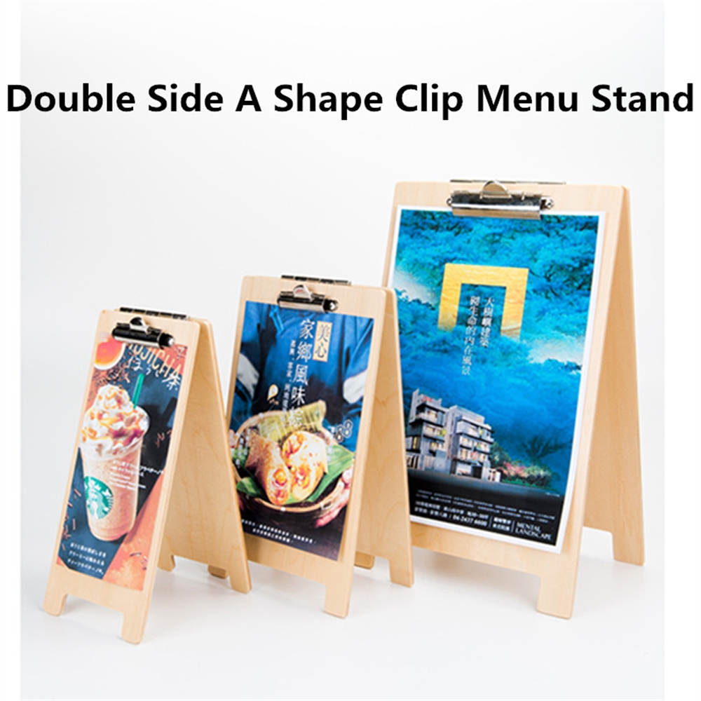 A5 And 100*200mm Wood Menu Receipt Sign Holder Sta... – Grandado