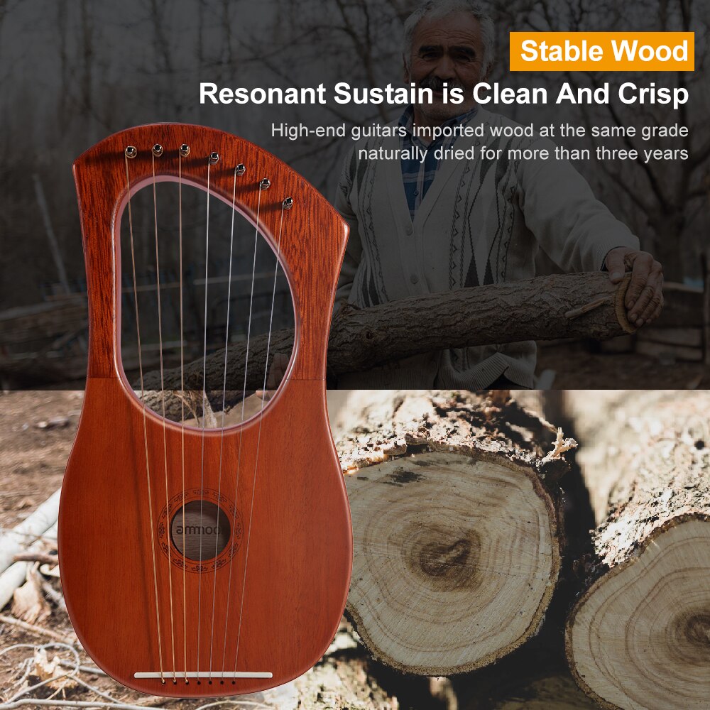 Ammoon Kleine 7-String Lier Harp Lier Piano Staald... – Vicedeal