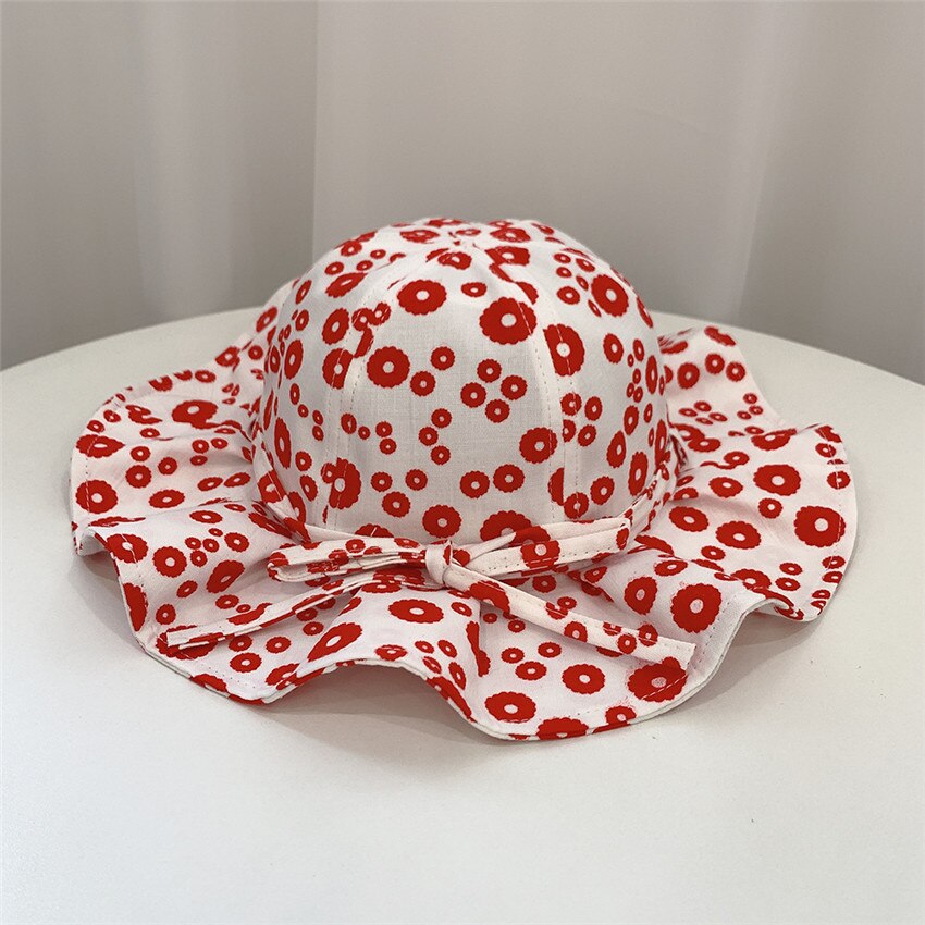 Floral Bucket Hat For Girls Kids Sun Hats Wave Bri... – Vicedeal