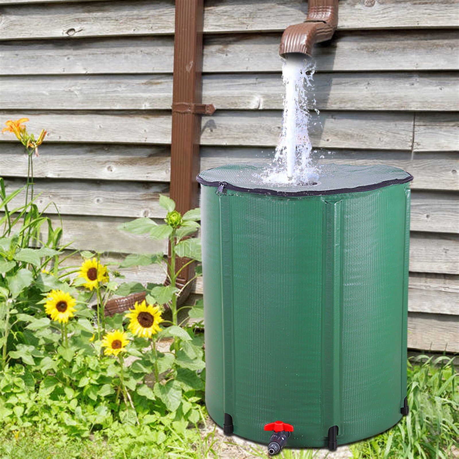 50 Gallon Folding Rain Barrel Water Collector Gree... – Grandado