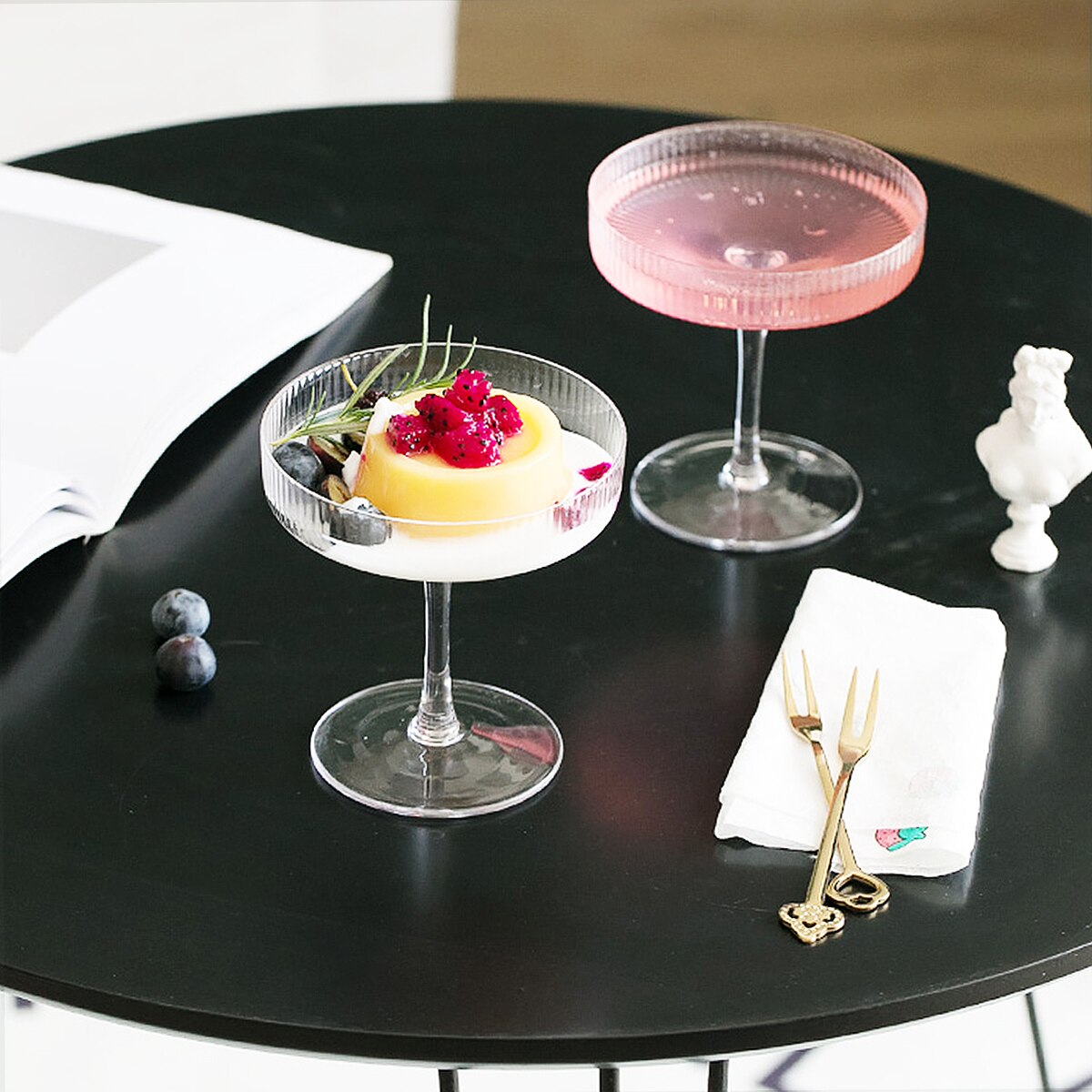 1pc Clear Ice Cream Glass Cups Dessert Bowls Foote... – Grandado