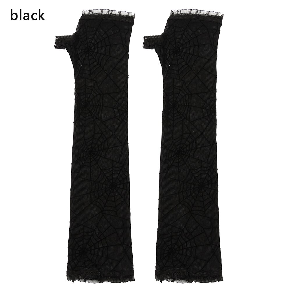 Spider Web Arm Sleeves Women Long Gloves Half Fing... – Vicedeal