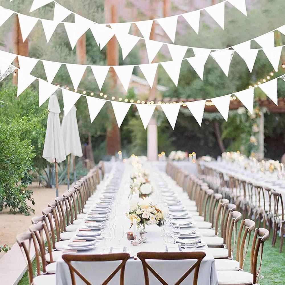White Triangle Flags Banners White Paper Pennant G... – Grandado
