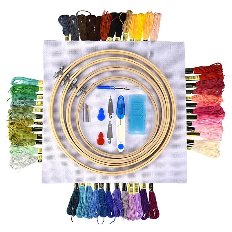 Embroidery Starter Kit Includes Bamboo Rings Color... – Grandado