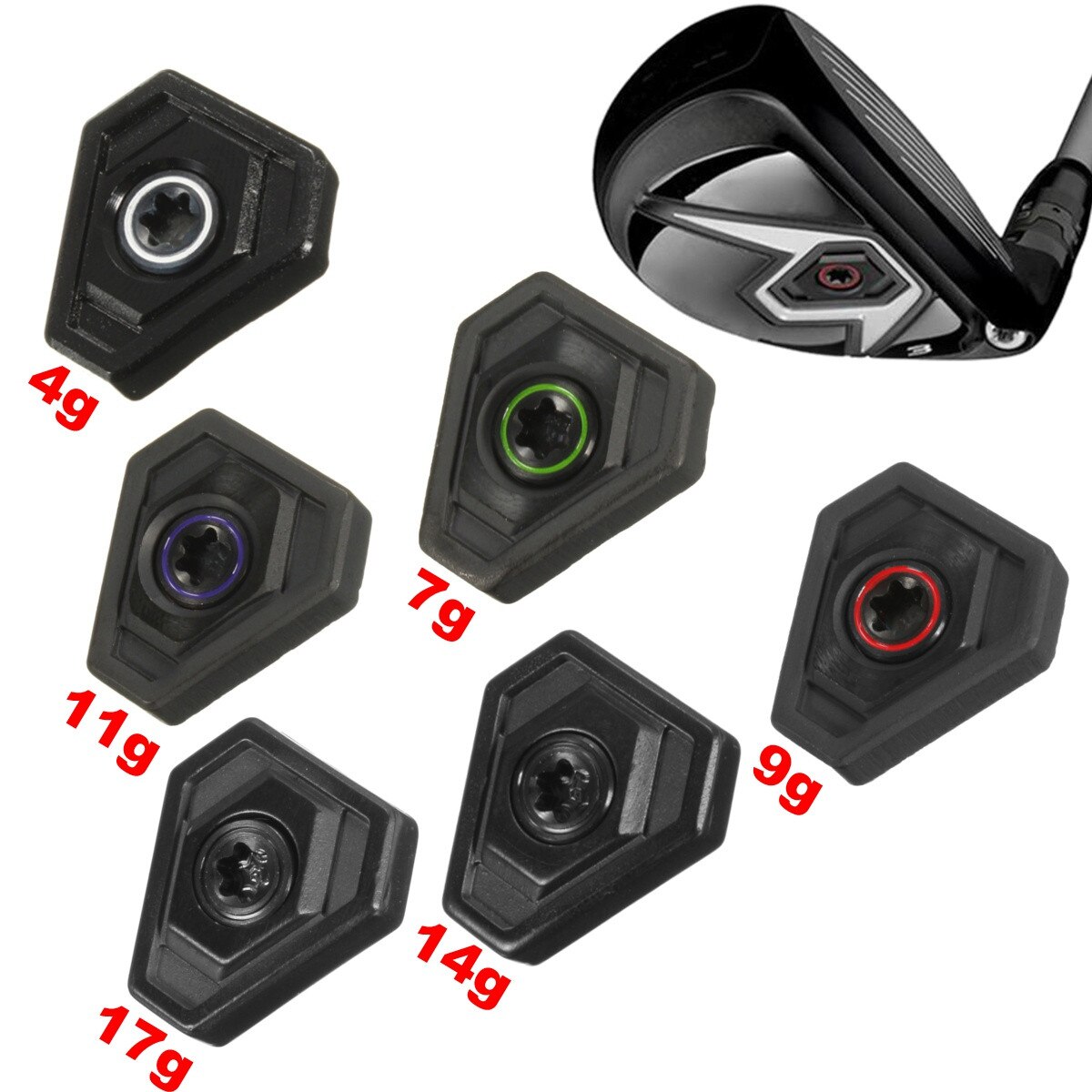 4G 7G 9G 11G 14G 17G Gram Golf Gewicht W/Schroef V... – Vicedeal