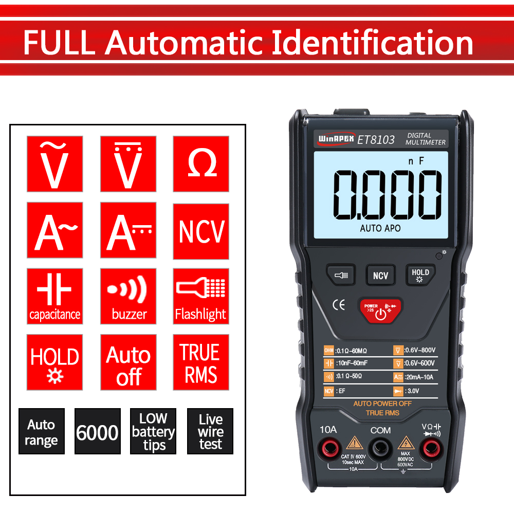 WinAPEX ET8103 LCD Display Portable Auto Measure M... – Grandado