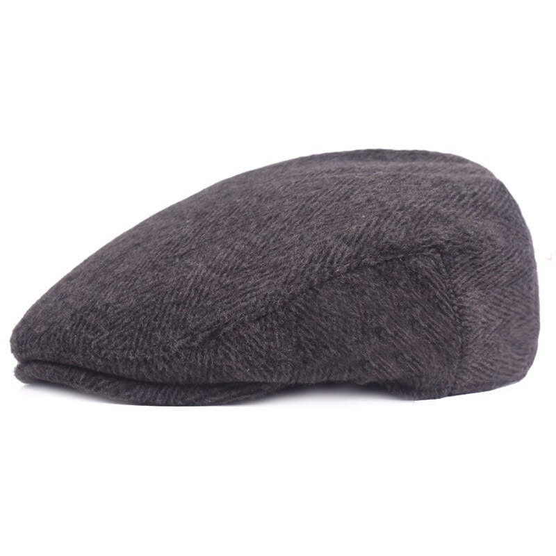 BUTTERMERE Grey Beret Cap Striped Herringbone Flat... – Grandado