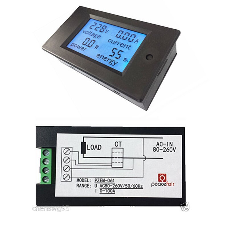 AC 100A Power Meters Monitor Volt Amp kWh Watt Dig... – Grandado