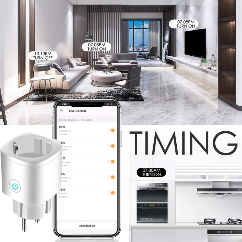 Smart Plug Wifi Socket Eu 16A Stekker Timing Funct... – Vicedeal Smart Plug Wifi Socket Eu 16A Stekker Timing Funct... – Vicedeal
