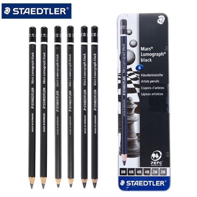 6 STAEDTLER 100B limited drawing pencil sketch sch... – Grandado