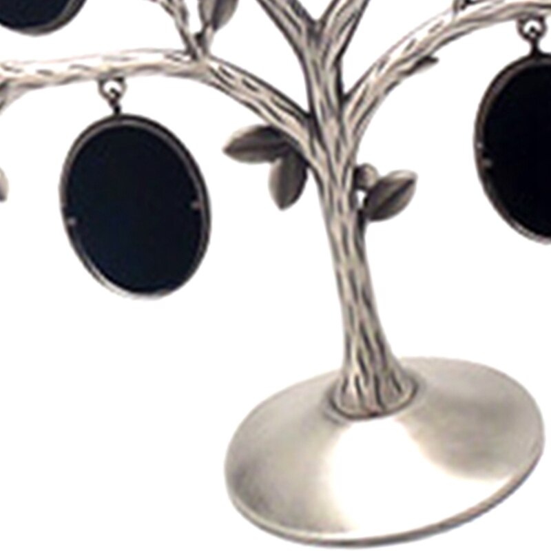 Family Tree Jeweled Silver Finish Metal Collage Ph... – Grandado