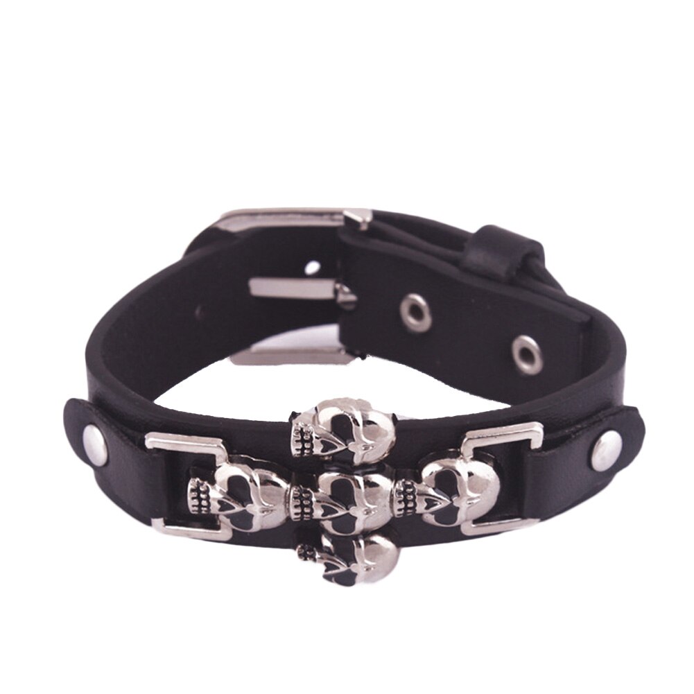 1pcs Skull Gothic Rock Leather Belt Buckle Bracele... – Vicedeal