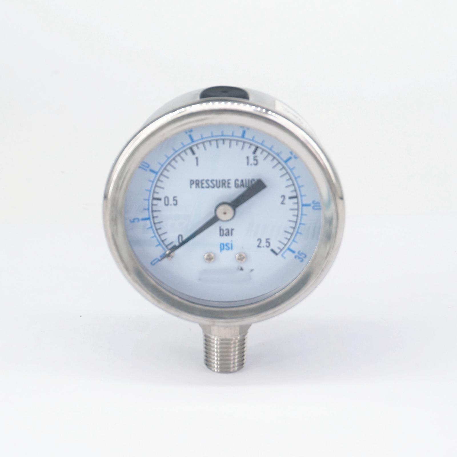 0-2.5bar 1/4" BSPT Male 60mm Dial Pressure Gauge 3... – Vicedeal