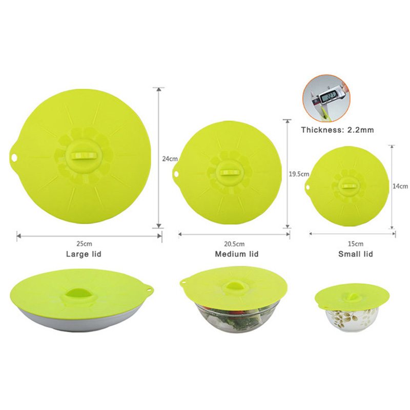 14/20/24cm 3 Pieces Silicone Bowl Lids Sealed Food... – Grandado
