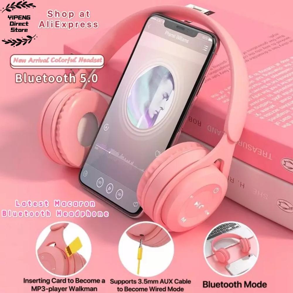 Macaron Wireless Over Ear Headset Bluetooth Headph... – Grandado